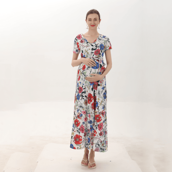 Three Style Maternity V-Neck Summer Dresses | Baby Exo – BabyExo