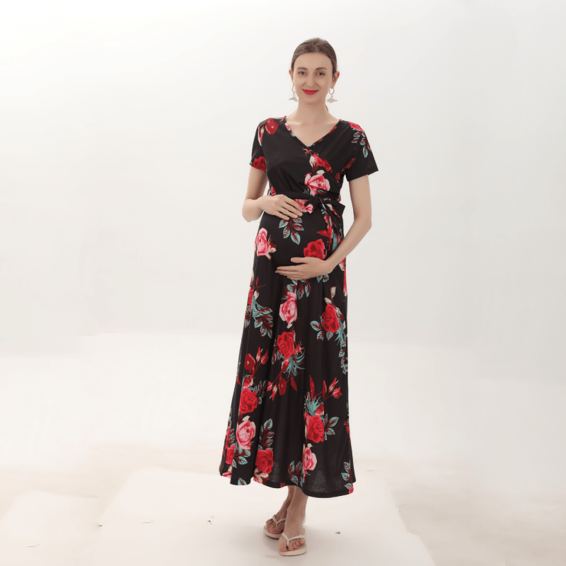 Three Style Maternity V-Neck Summer Dresses | Baby Exo – BabyExo