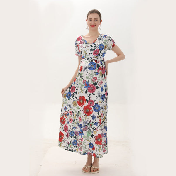 Three Style Maternity V-Neck Summer Dresses | Baby Exo – BabyExo